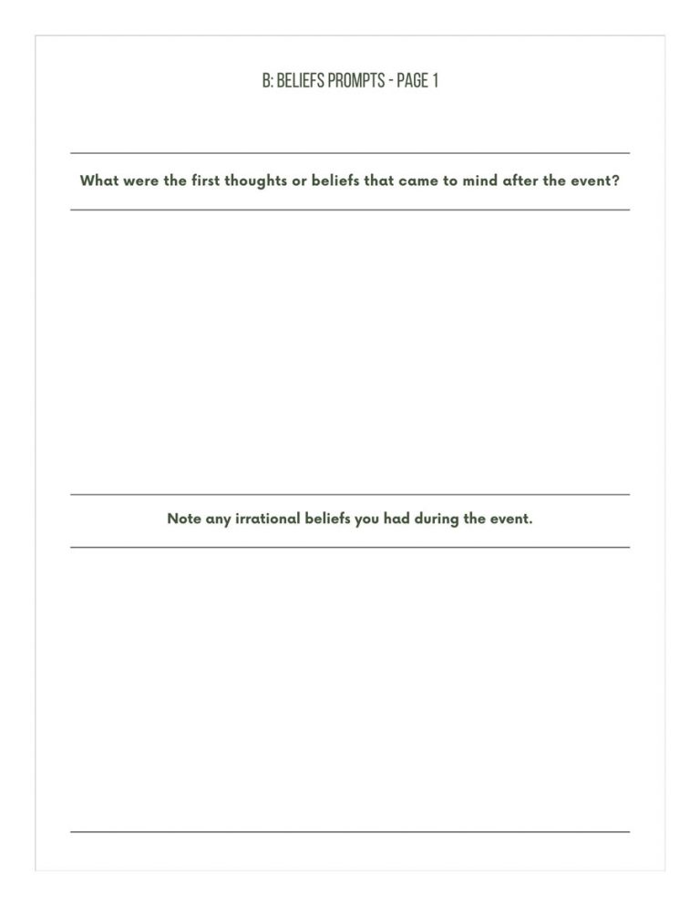 5 REBT Therapy Worksheets at Ingrained | Download Today